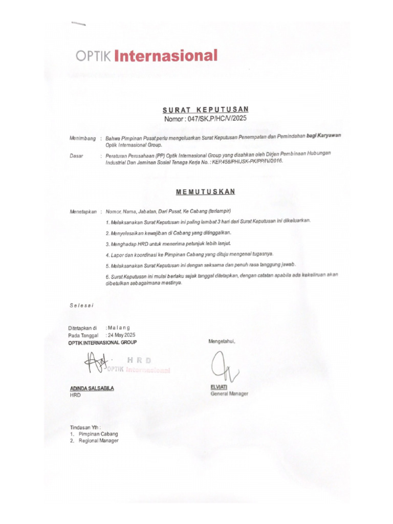 SK Mutasi - Novi Adelia P - Luwuk - Luwuk 2 (SM) | PDF