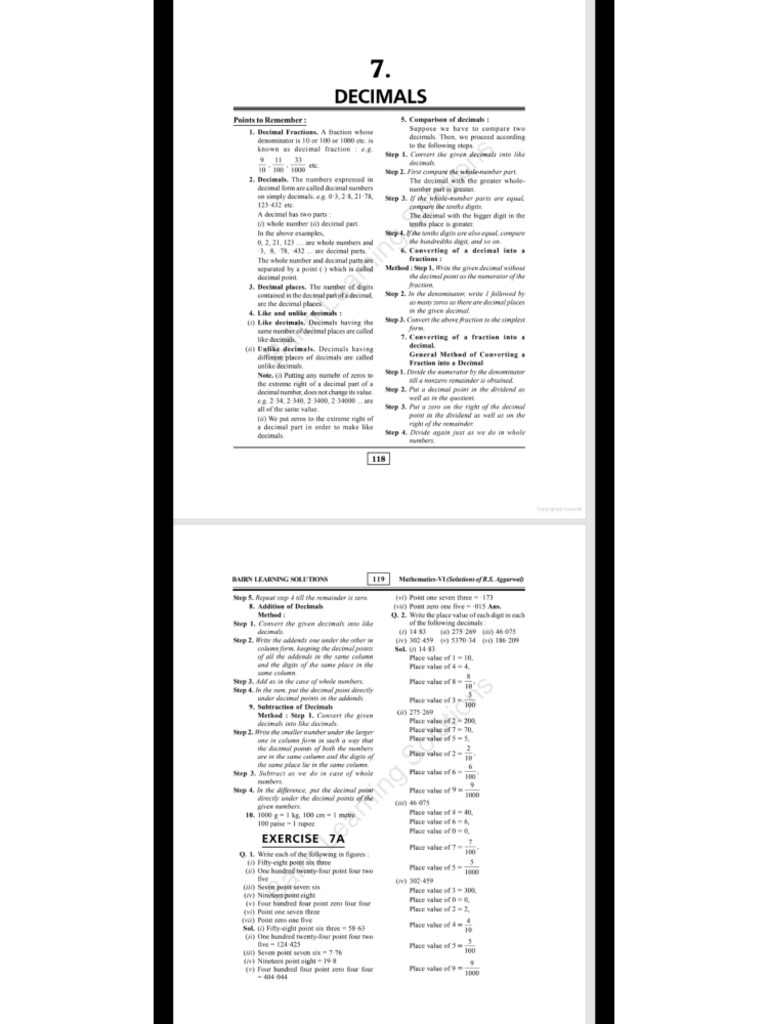 Class 6th Maths Worksheet | PDF
