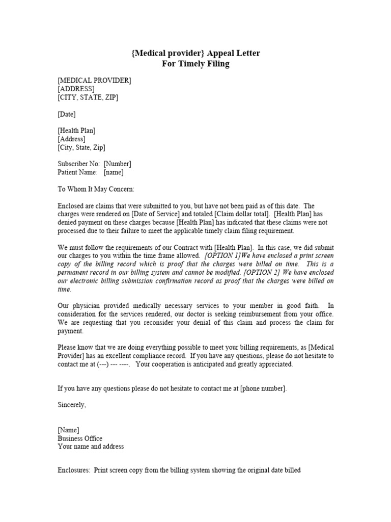 Appeal Letter For Untimely Filing | PDF