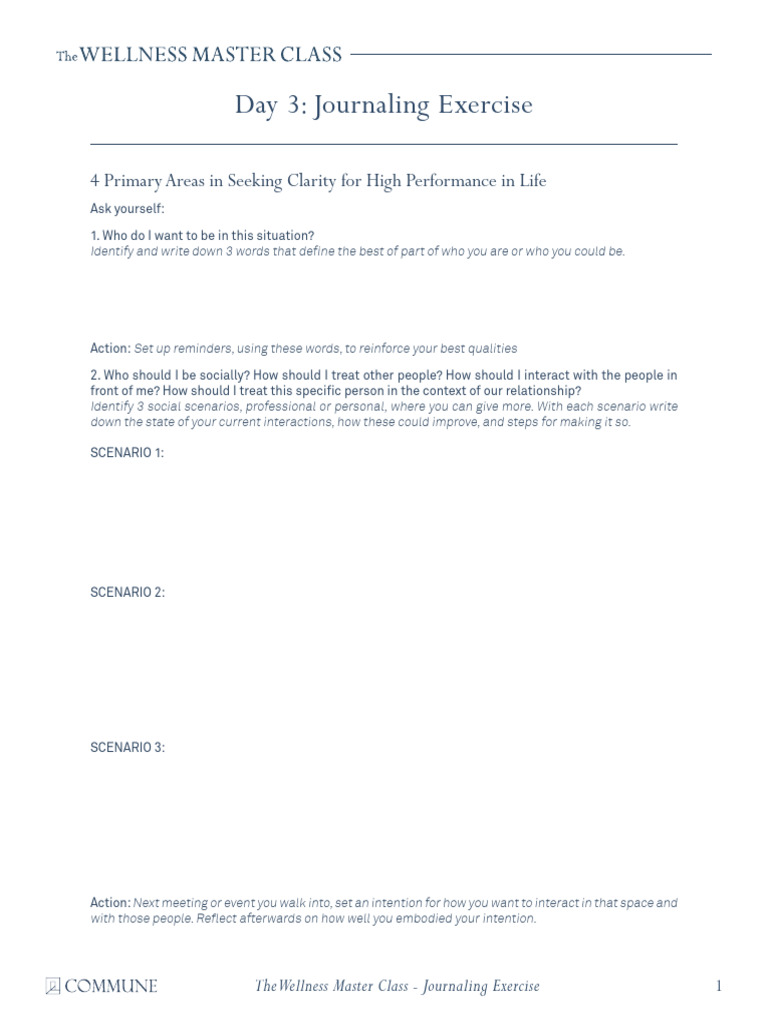 HANDOUT Day 3 Wellness Master Class | PDF