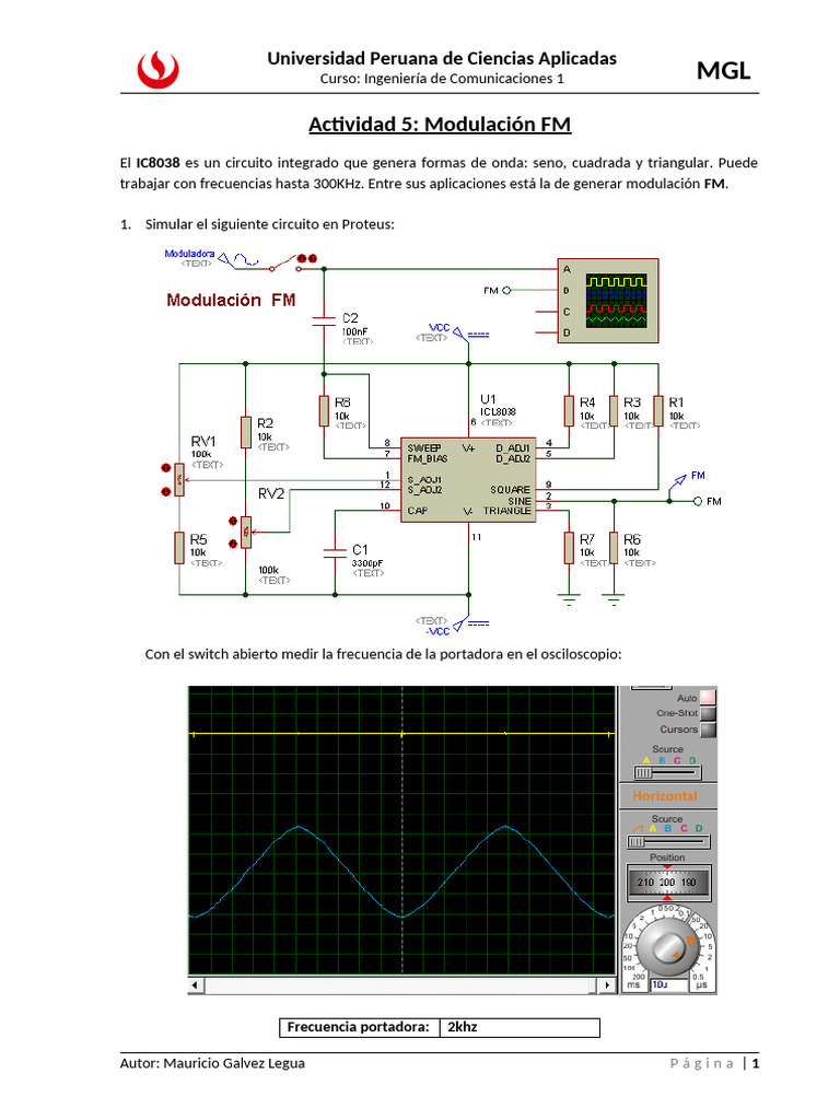 Actividad 5 Modulacion FM | PDF | Modulación de frecuencia | Modulación