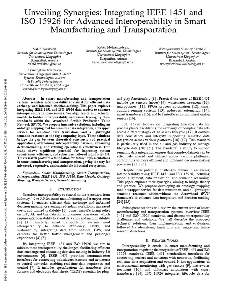Unveiling Synergies Integrating IEEE 1451 and ISO 15926 For Advanced Interoperability in Smart ...