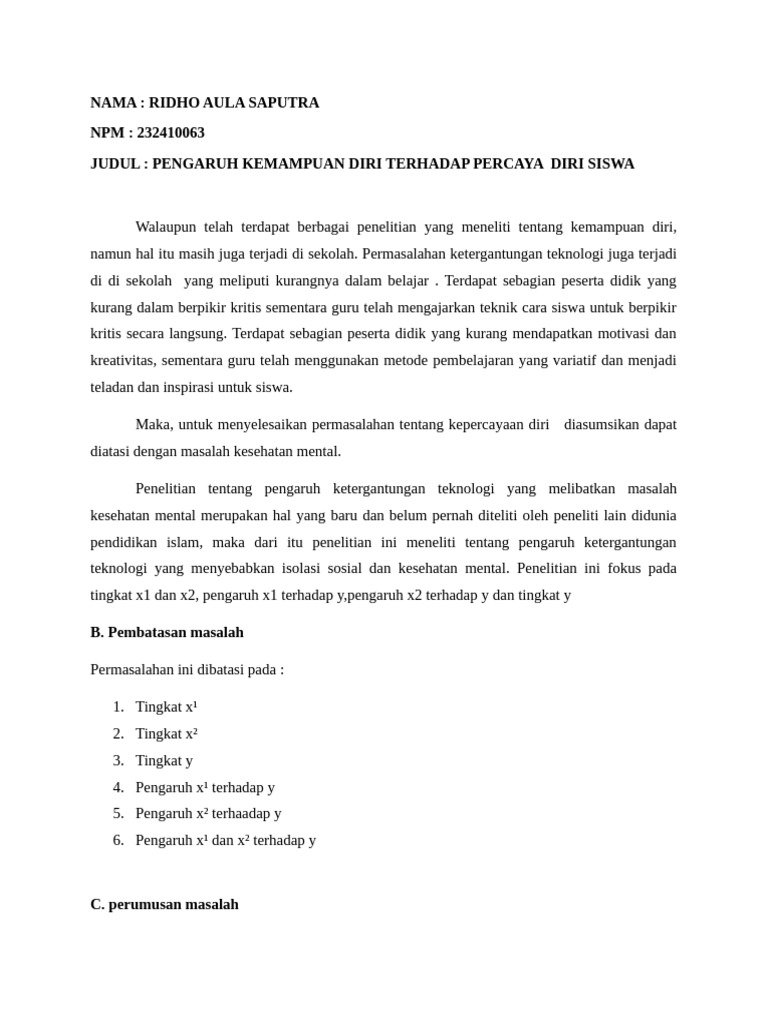 Irham Tugas Pak Tambak | PDF