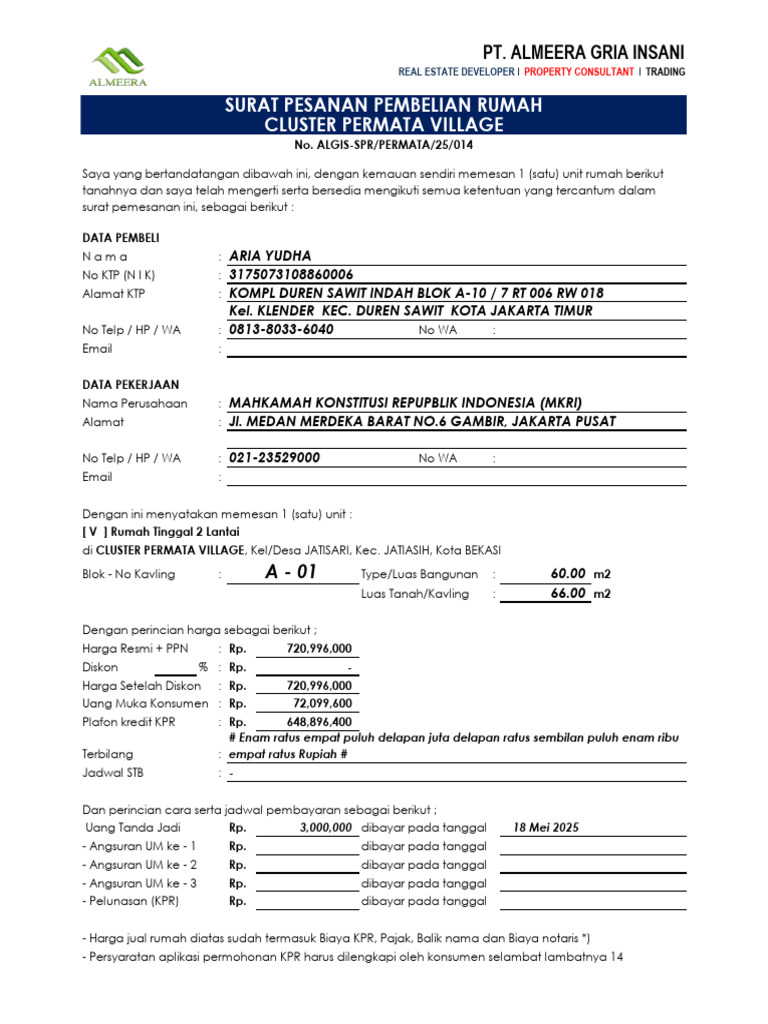 Form SPPR Yudha | PDF