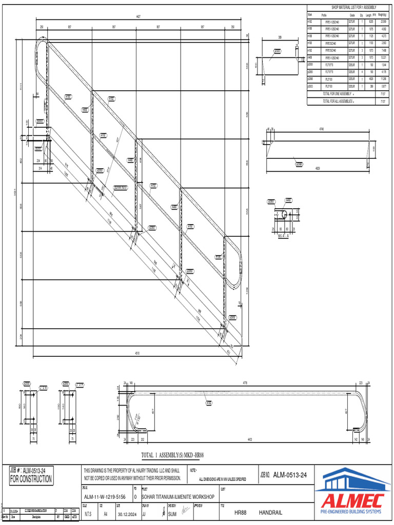 Workshop Handrail Fabrication Details | PDF