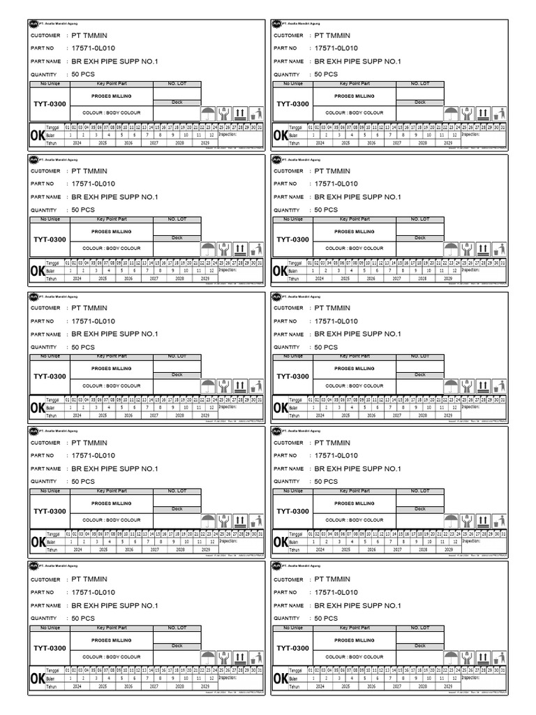 PT TMMIN & Astra Daihatsu Parts List | PDF