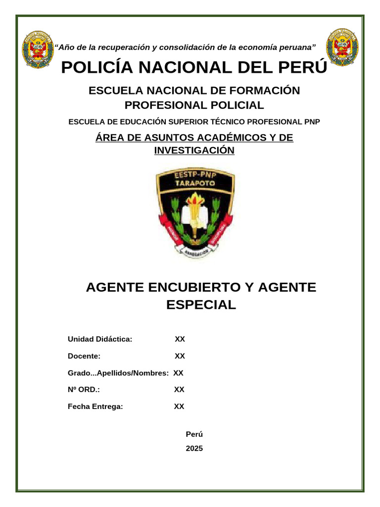 Agentes Encubiertos y Especiales en Perú | PDF | Policía | Crimen y ...