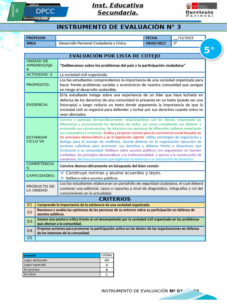 5º DPCC - LC Act.3 Uni 8 - Sem 03 | PDF | Sociedad civil