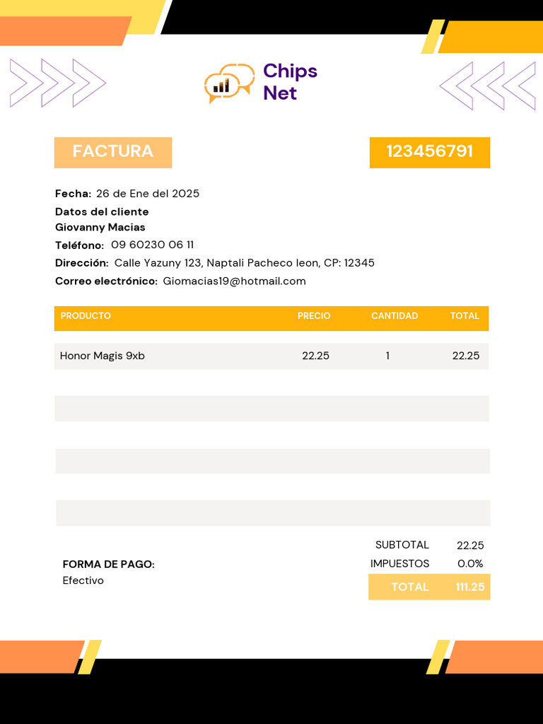 Factura Recibo de Cobro de Servicios Moderno Geométrico Morado ...