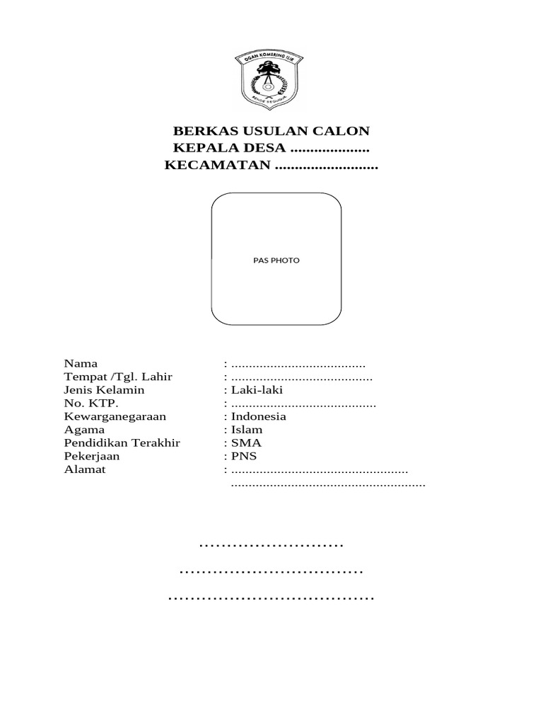 Berkas Usulan Calon 3 | PDF
