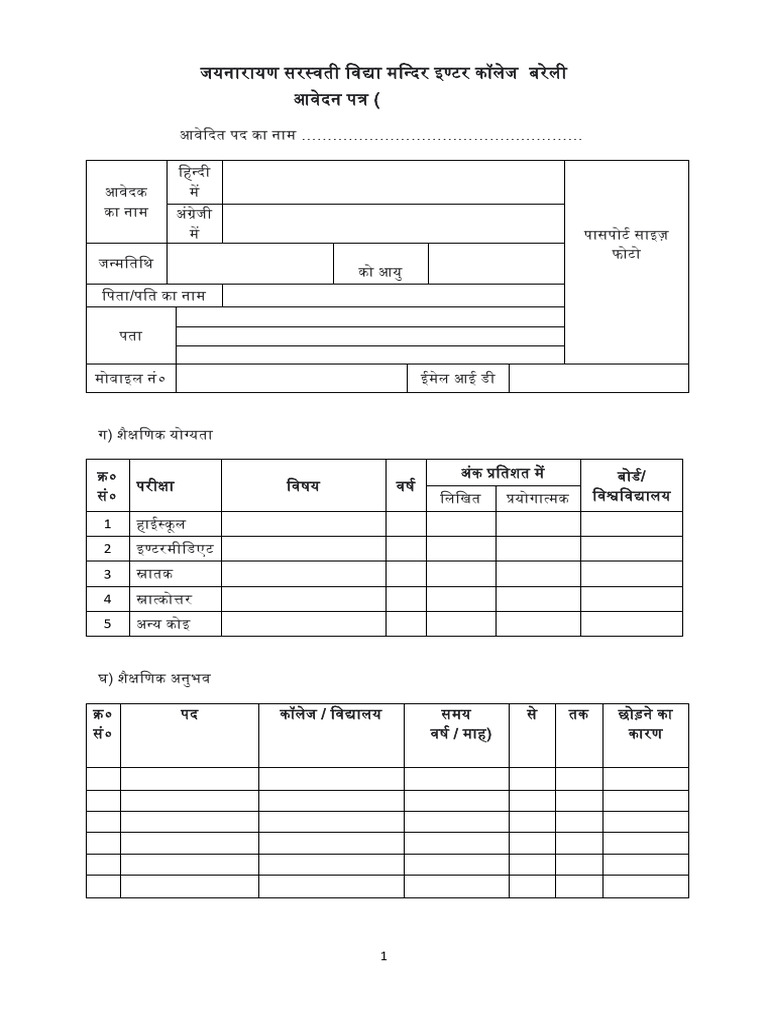 Application Format JNV 2025 26 | PDF