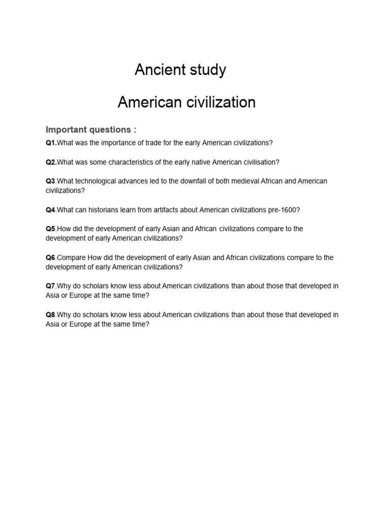 Insights on Early American Civilizations | PDF