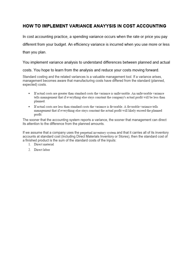 Standard Costing Questions | PDF