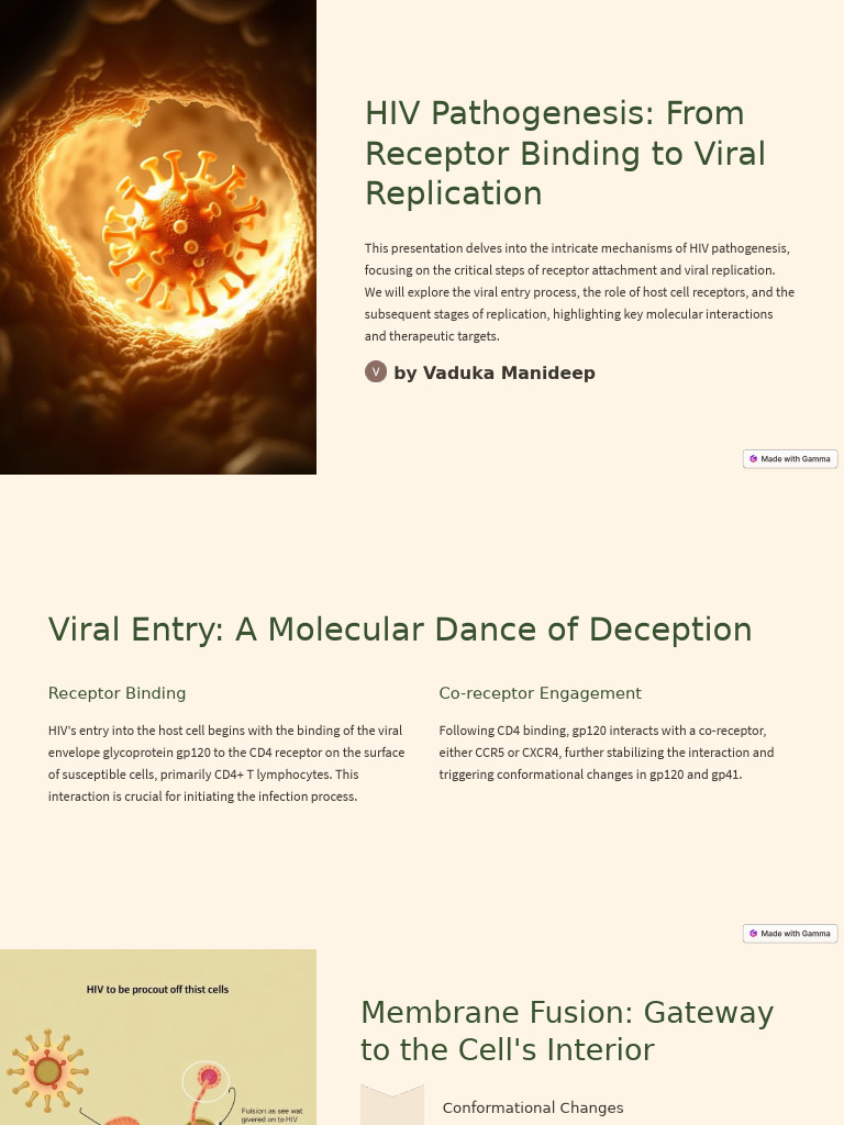 HIV Pathogenesis From Receptor Binding To Viral Replication | PDF | Hiv ...