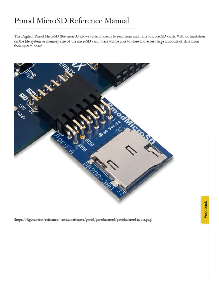 Pmod MicroSD Reference Manual | PDF | Computing | Computer Engineering