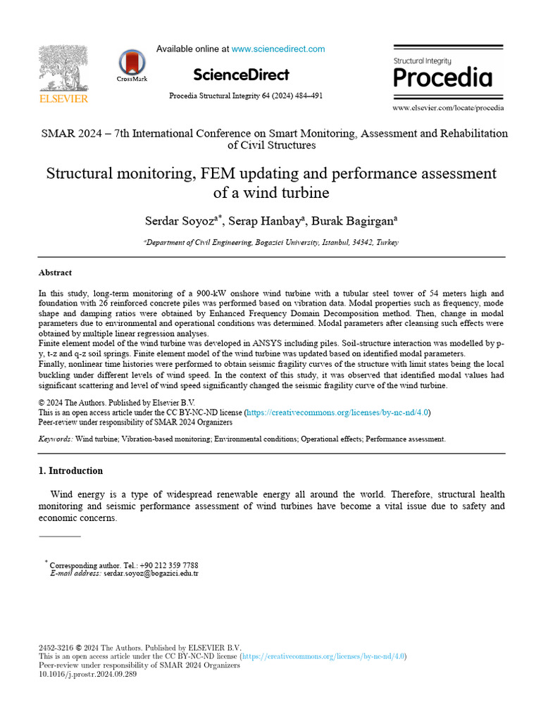 Wind Turbine Performance Assessment | PDF | Deep Foundation | Linear ...