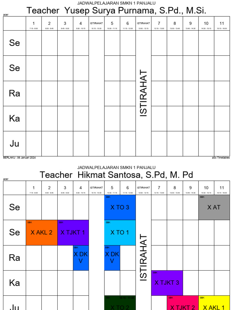 Jadwal Perguru Semester Genap TP 20242025 Fix | PDF