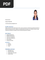 Sharda's Teaching Resume Summary | PDF