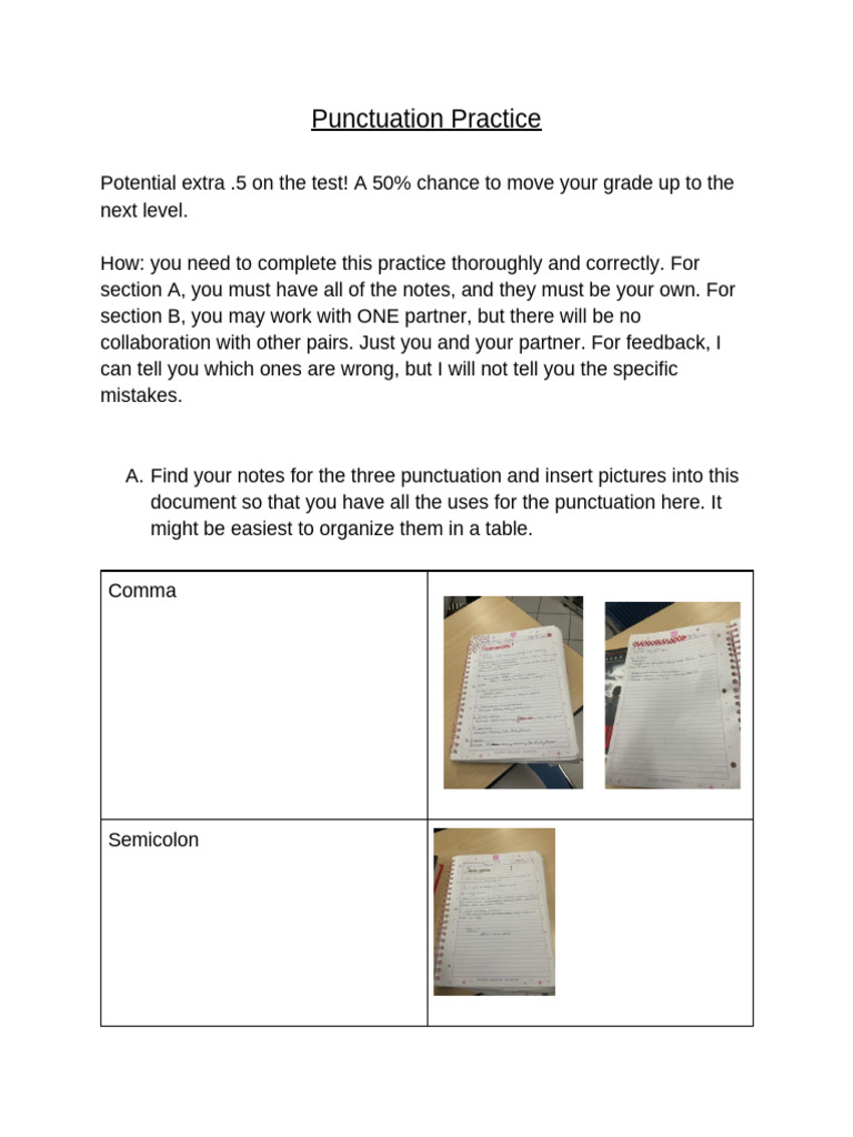 Cópia de Punctuation - For - Tuesday | PDF