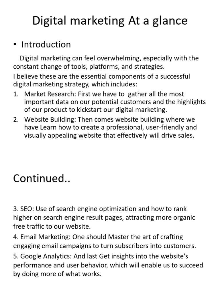 Digital Marketing at A Glance | PDF | Target Audience | Digital Marketing