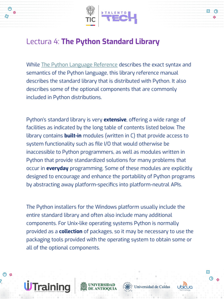 Overview of Python Standard Library | PDF