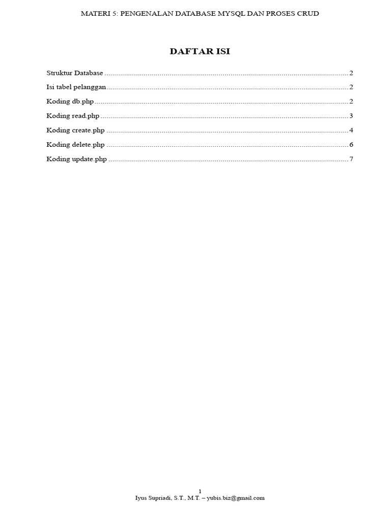 5a. Pengenalan Database MySQL Dan Proses CRUD | PDF | Data Management Software | Computing