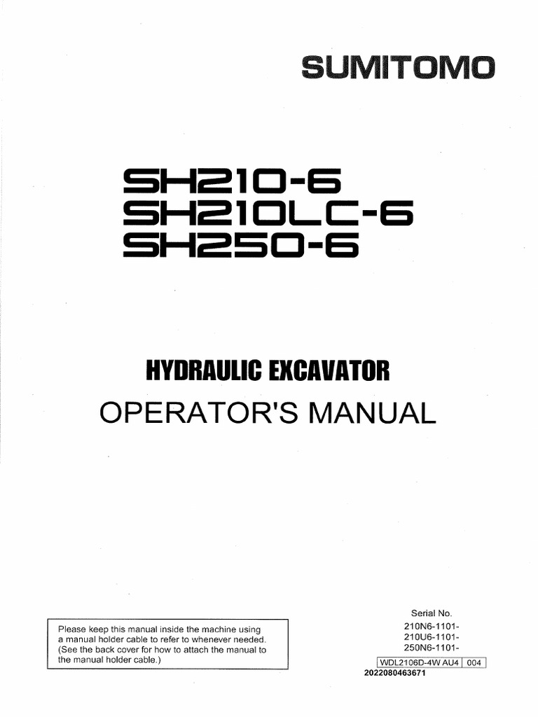 Manual Book Sumitomo | PDF