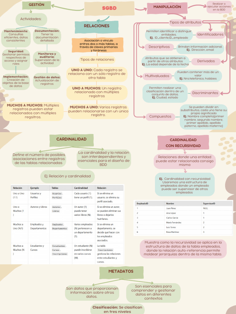 Mapa Mental SGBD | PDF | Bases de datos | Ciencias de la Información