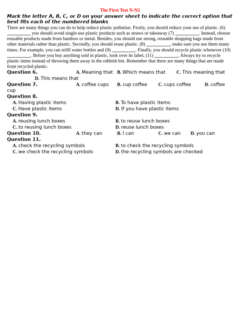 The First Test N2 | PDF