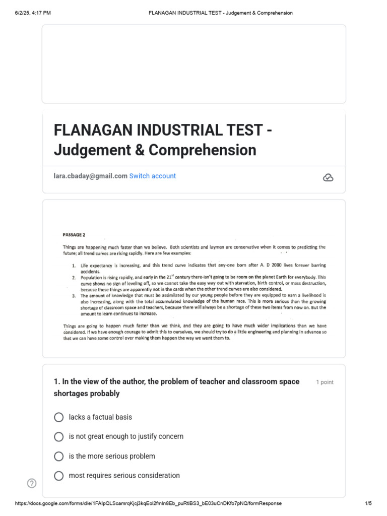 Flanagan Industrial Test Overview | PDF | Cognition | Learning