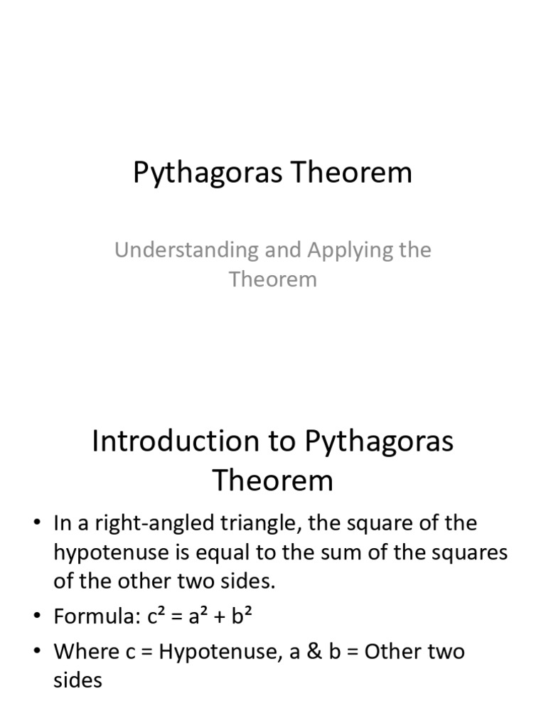 Pythagoras Theorem Presentation | PDF