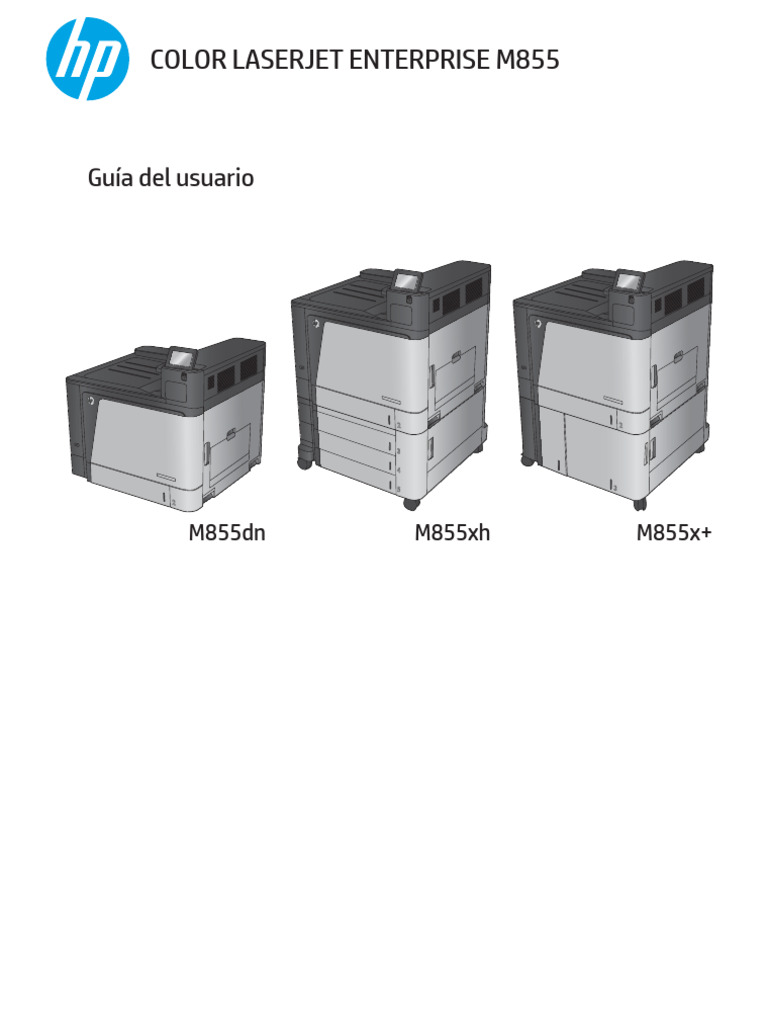 Guía del usuario HP Color LaserJet M855 | PDF | USB | Microsoft Windows