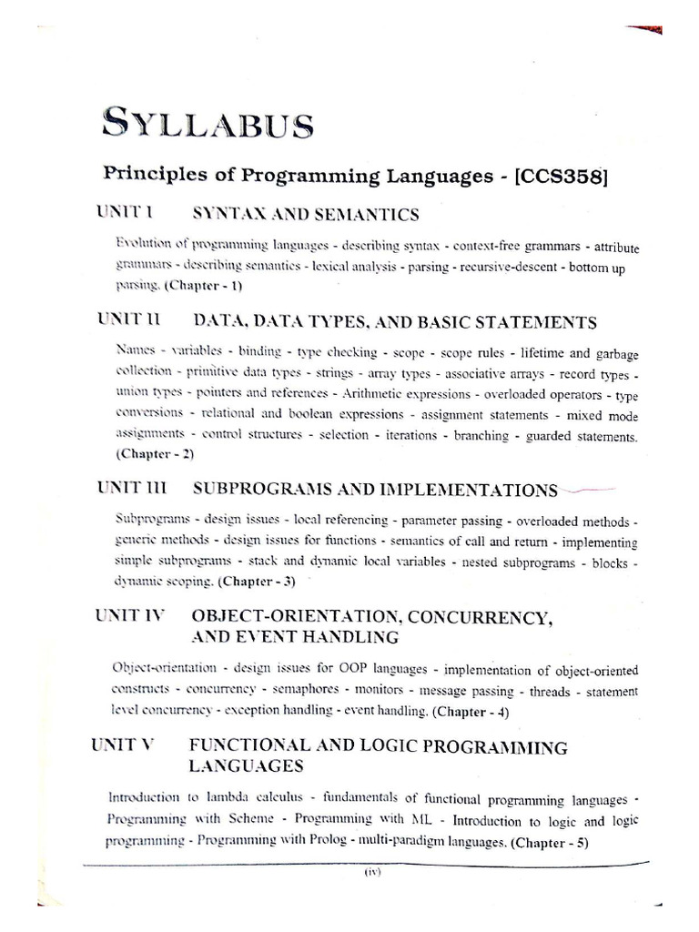 CCS358 - Principles of Programming Language Full Book | PDF