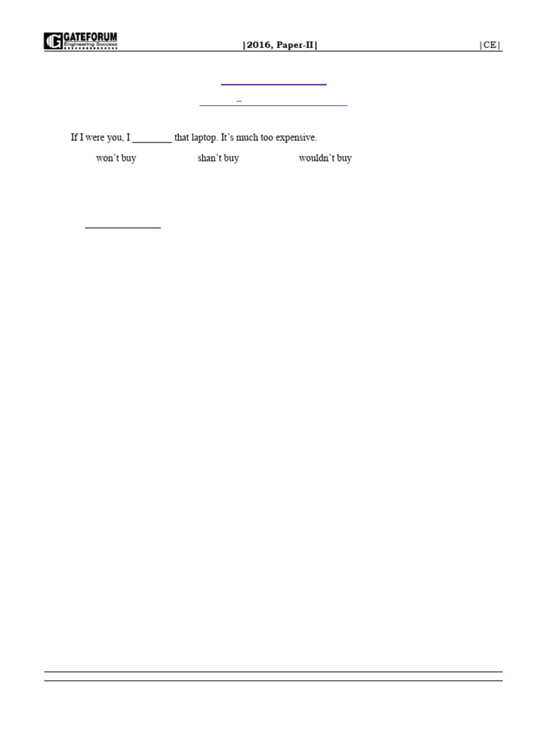 Ce Gate 2016 Set 2 Qp | PDF | Beam (Structure) | Stress (Mechanics)