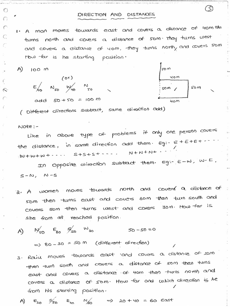 Direction and Distance | PDF