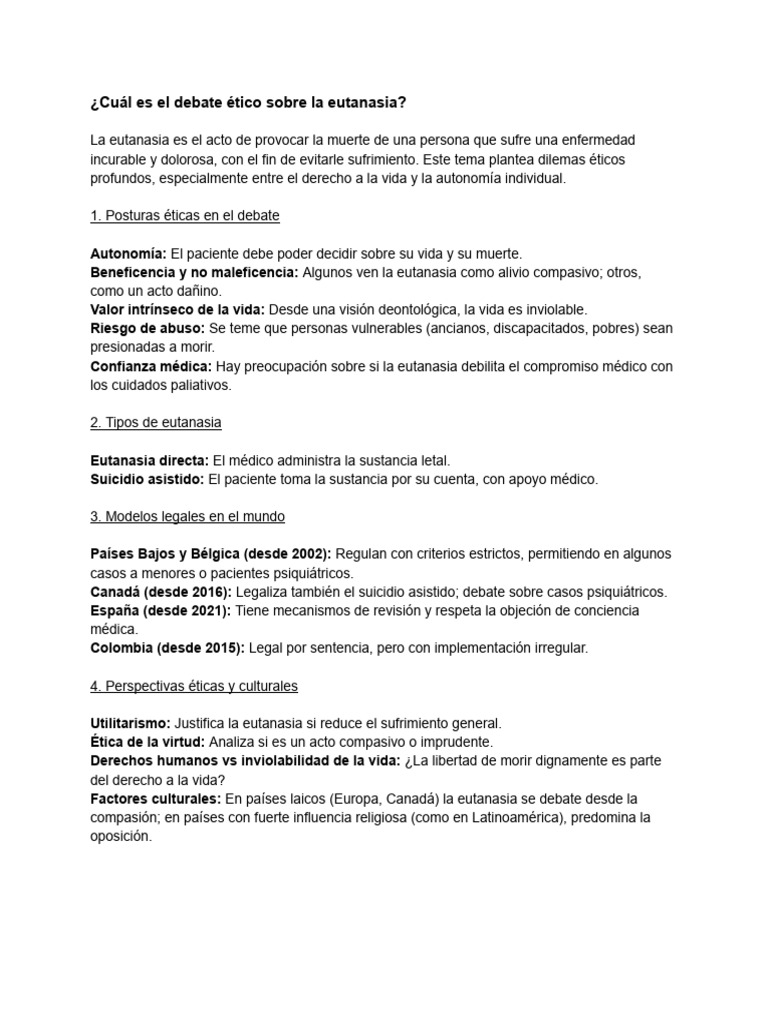 Debate Ético de La Eutanasia | PDF | Etica social