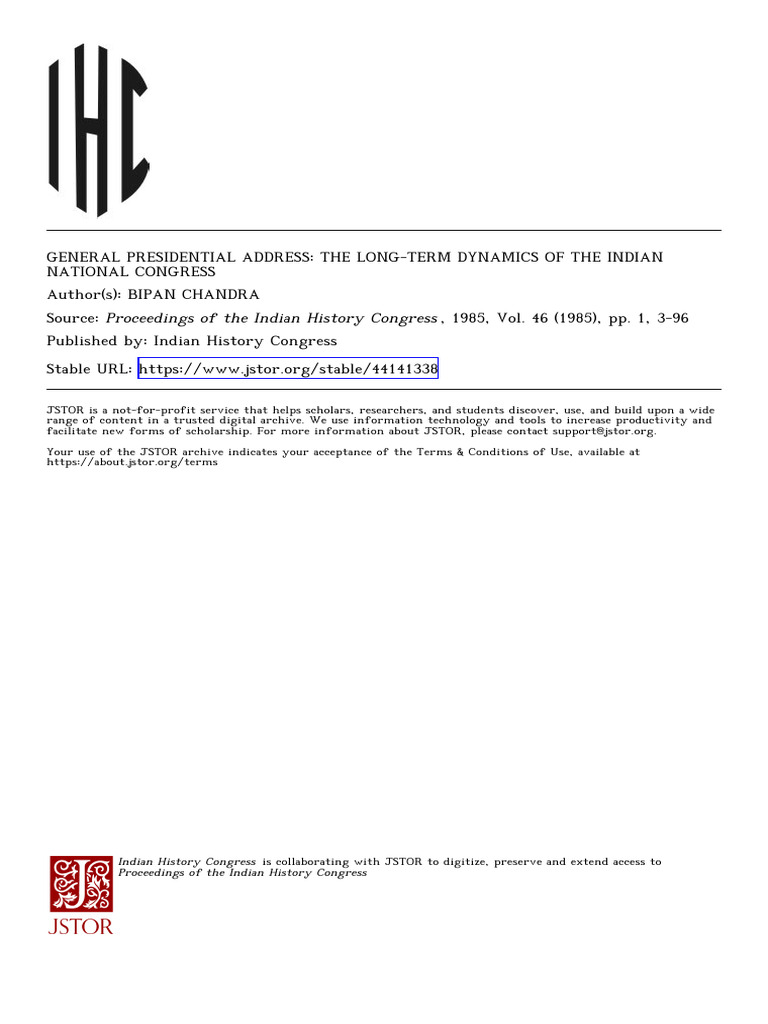 Bipan Chandra. Long-Term Dynamics | PDF | Nationalism | Ideologies