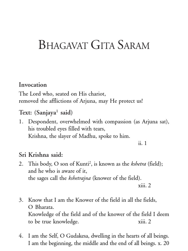 Bhagavad Gita Saram | Download Free PDF | Indian Philosophy | Hindu ...