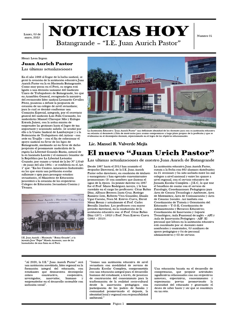 Historia y Progreso del I.E. Juan Aurich | PDF | Aprendizaje