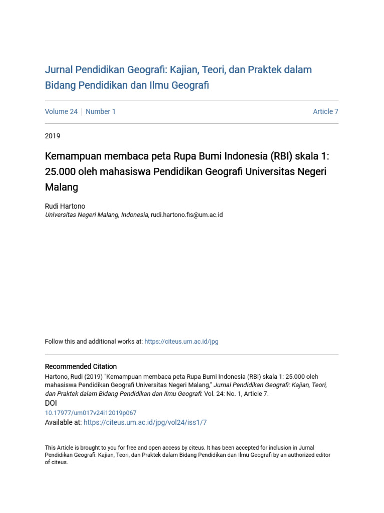Kemampuan Membaca Peta RBI 1:25.000 | PDF