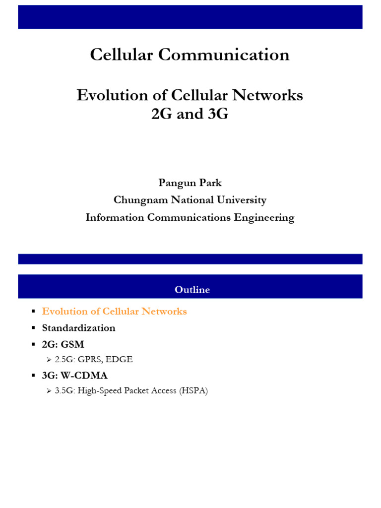 Lecture 2g 3g | PDF | Cellular Network | High Speed Packet Access
