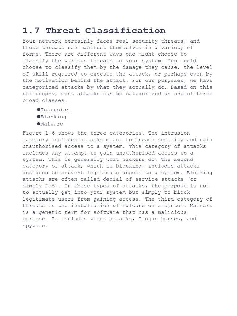 1.07 Threat Classification | PDF | Malware | Security