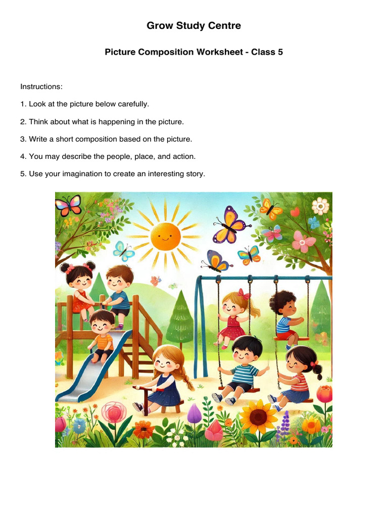 Class 5 Picture Composition Worksheet | PDF | Chess Theory | Chess Openings