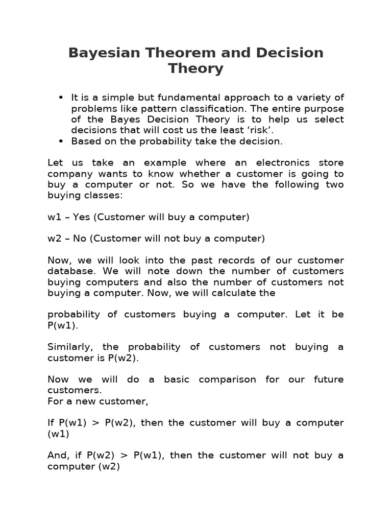 Bayesion Decision Theory | PDF | Probability | Statistical Theory