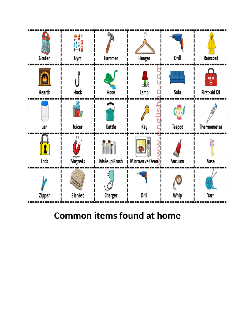 Common Items Found at Home | PDF
