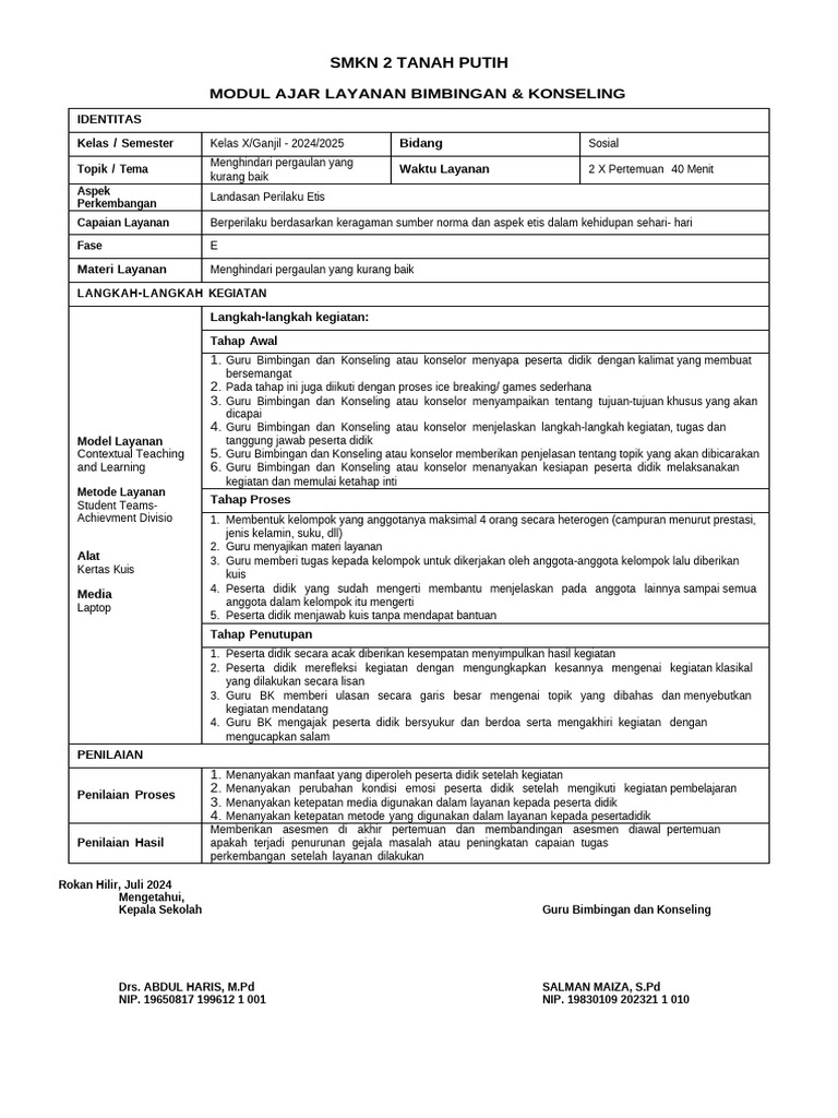 Modul Ajar BK 2 | PDF