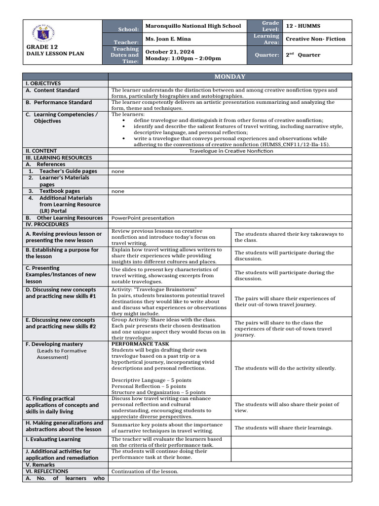 Lesson I CNF | PDF | Learning | Brainstorming