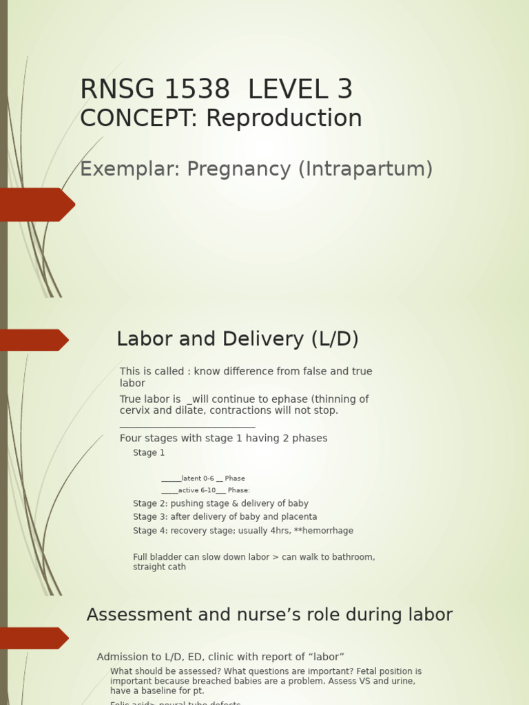 Reproduction-Intrapartum 2024 | PDF | Childbirth | Maternal Health