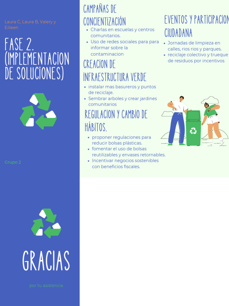 Tríptico Reciclaje Moderno Verde Azul | PDF