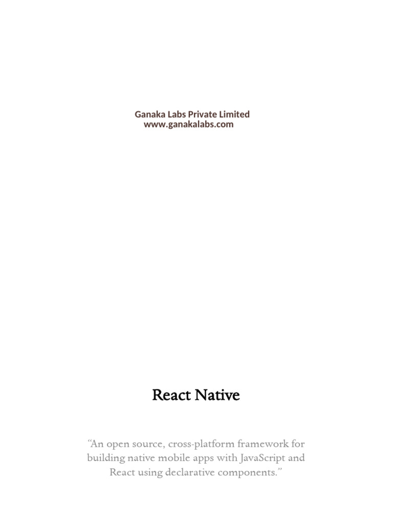 Ganaka React Native | PDF | Java Script | Mobile App
